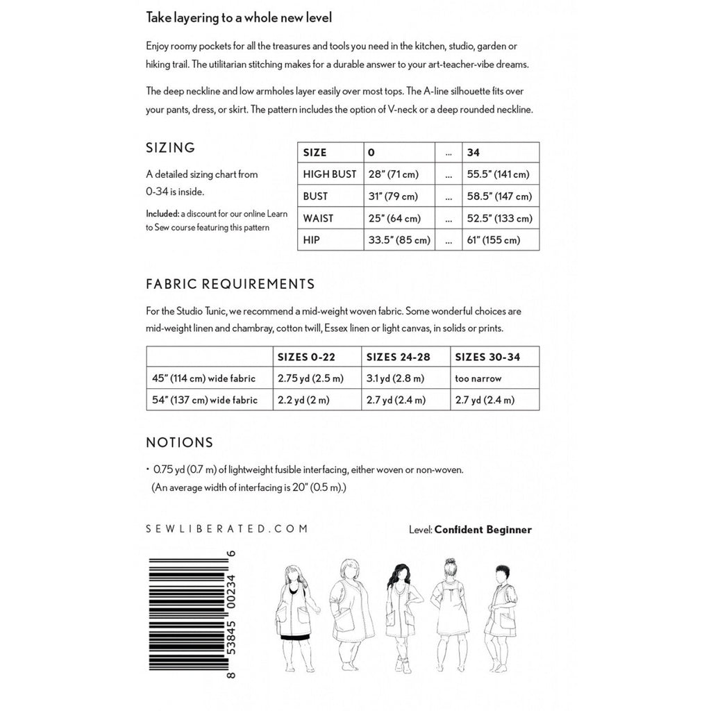 Sew Liberated Studio Tunic Paper Pattern – Spool of Thread
